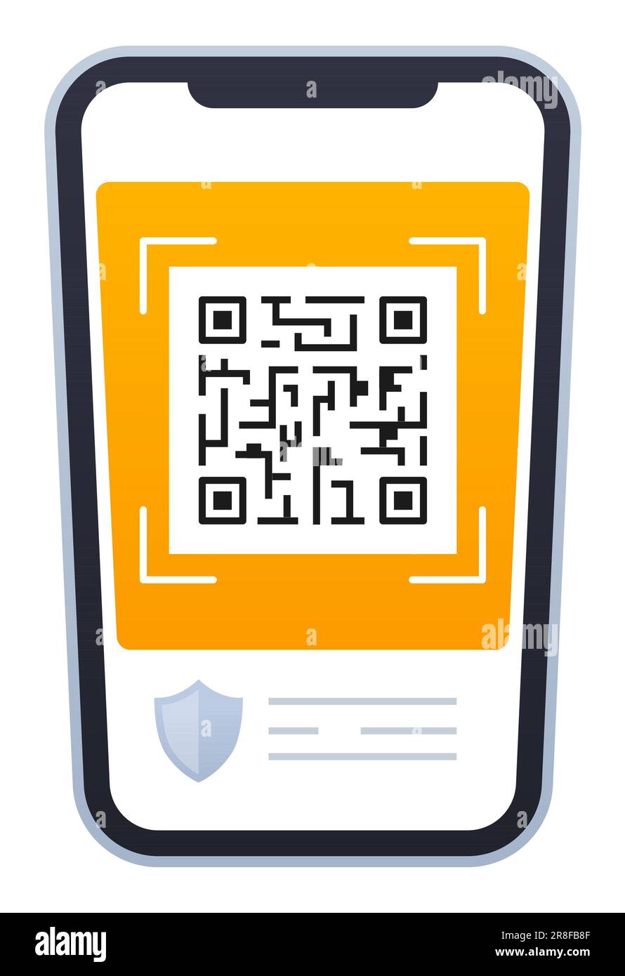 QR code on smartphone - modern flat design style single isolated object ...