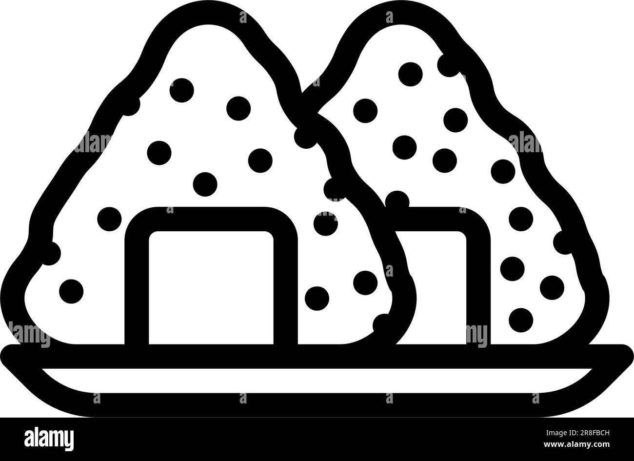 onigiri japanese food line icon vector illustration Stock Vector Image ...
