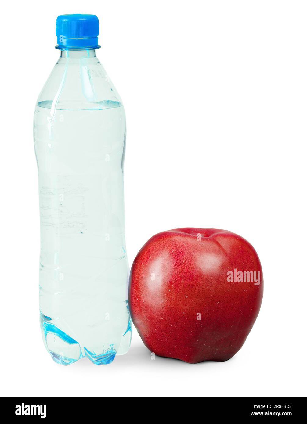 Bottle of water, apple isolated on white Stock Photo - Alamy