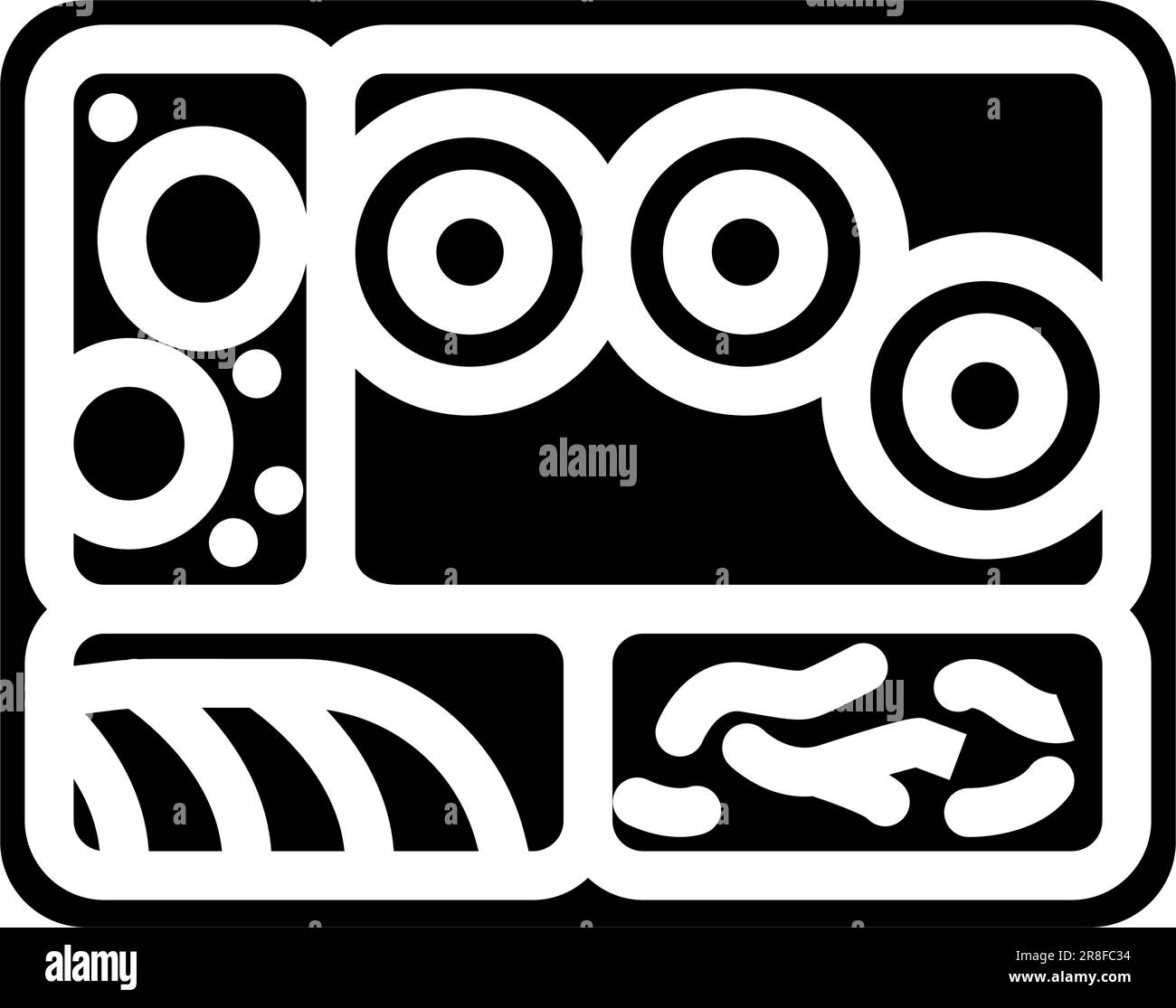 bento box japanese food glyph icon vector illustration Stock Vector ...