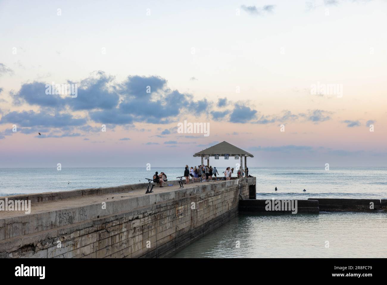 A diverse group of people standing on a bridge overlooking a stunning ...
