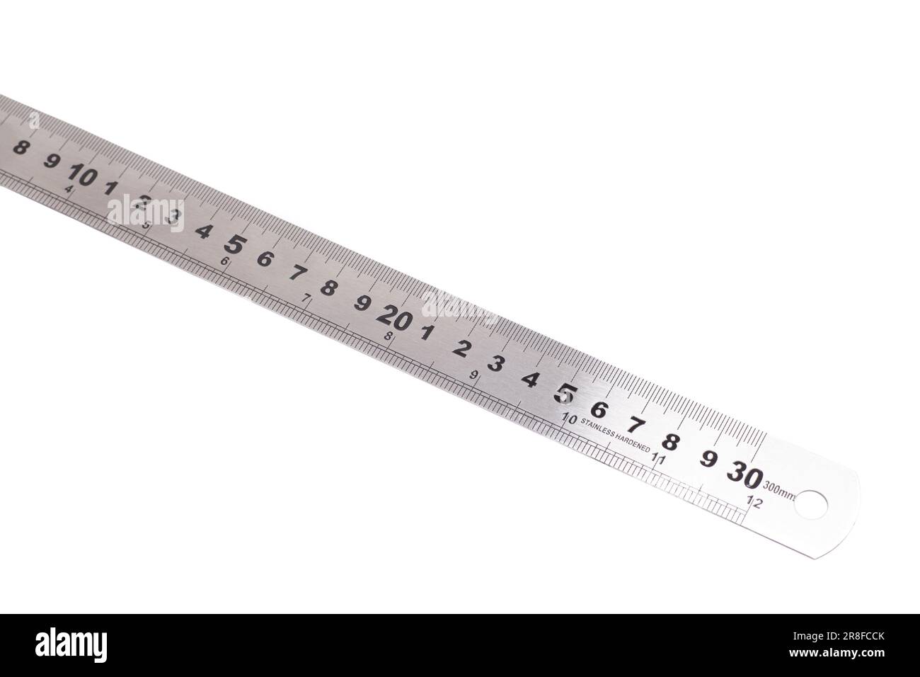 Metal Ruler isolated on white background Stock Photo - Alamy