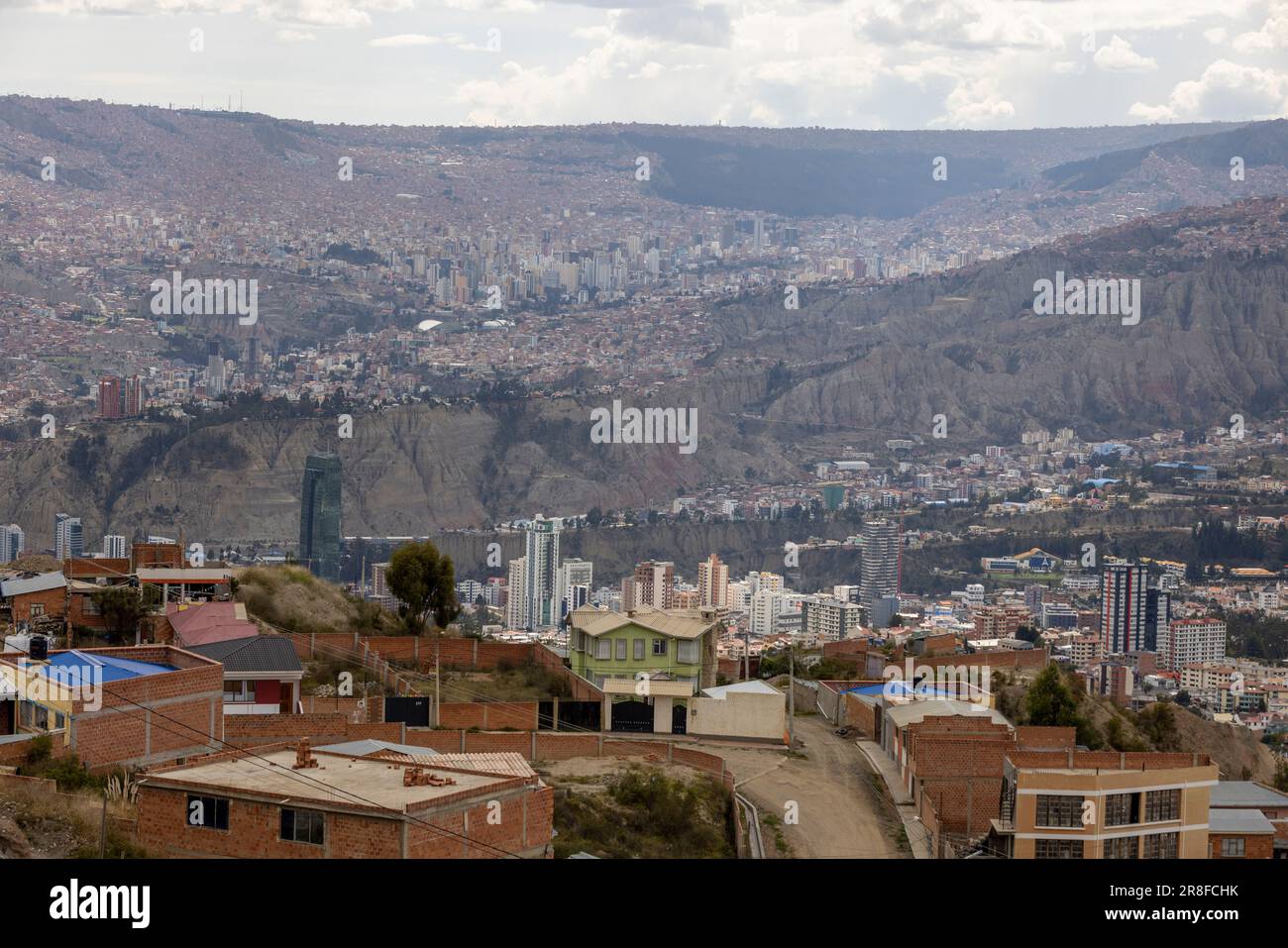 View from the scenic road to the landmark Muela del Diablo over the ...
