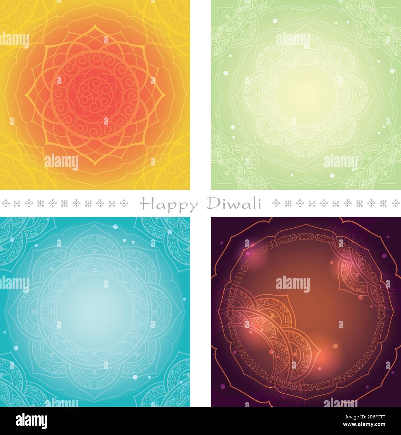 Happy Diwali Square Background Set Isolated On A White Background ...