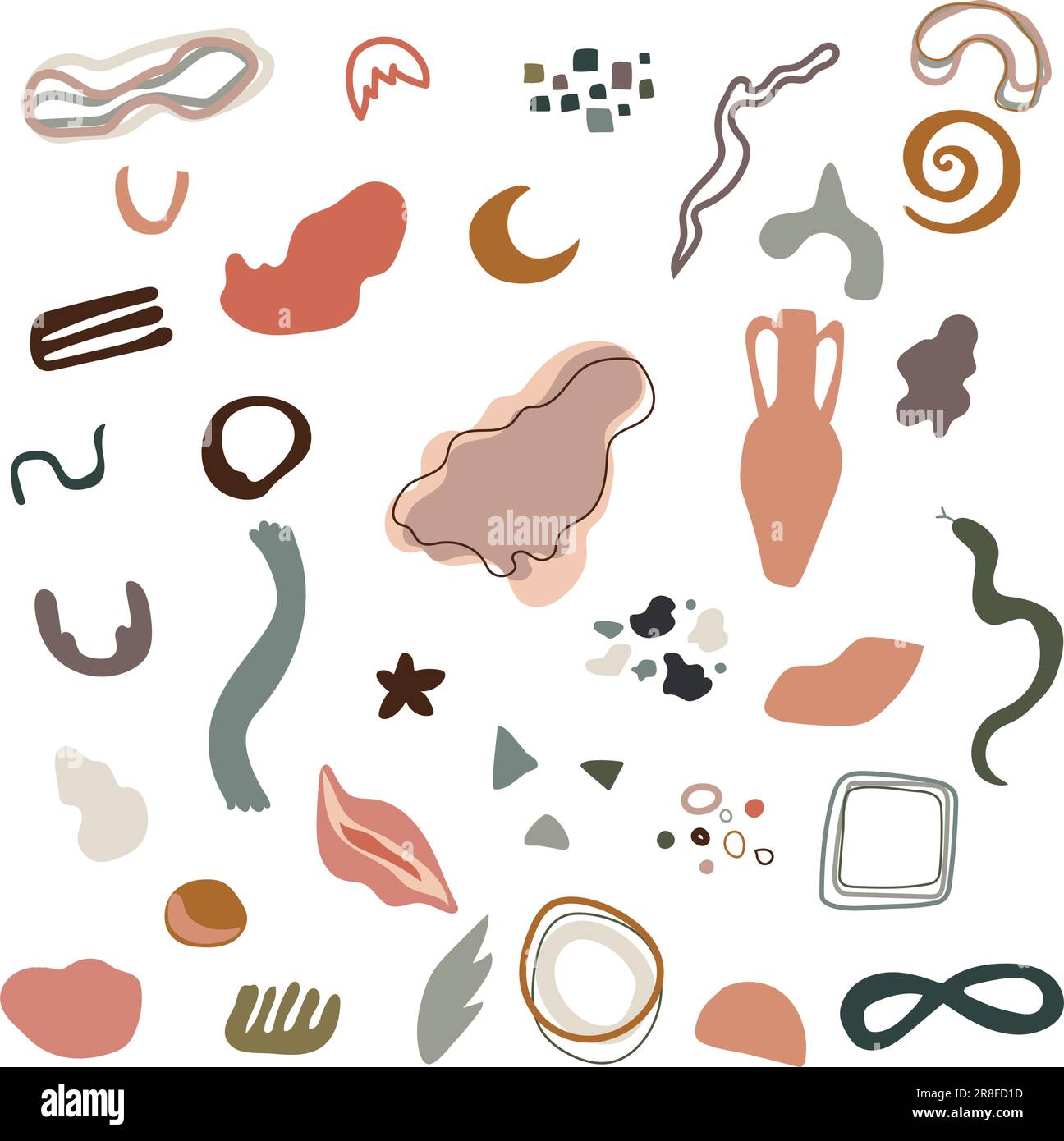 Abstract vector organic form elements isolated on white background ...