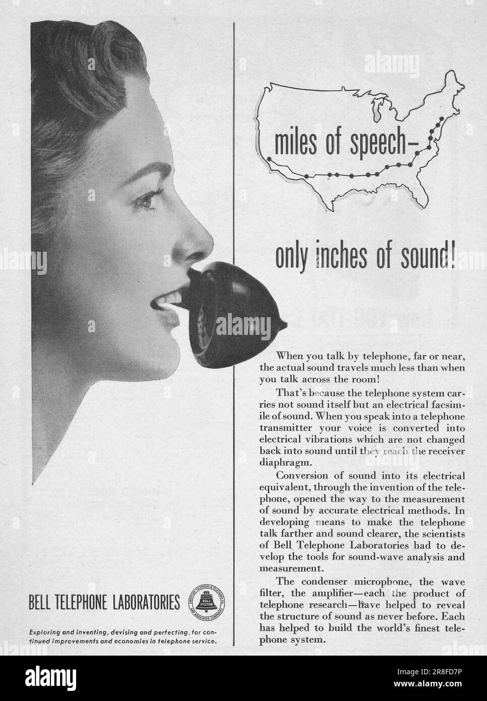 Bell telephone laboratories advert - Miles of speech- only inches of ...