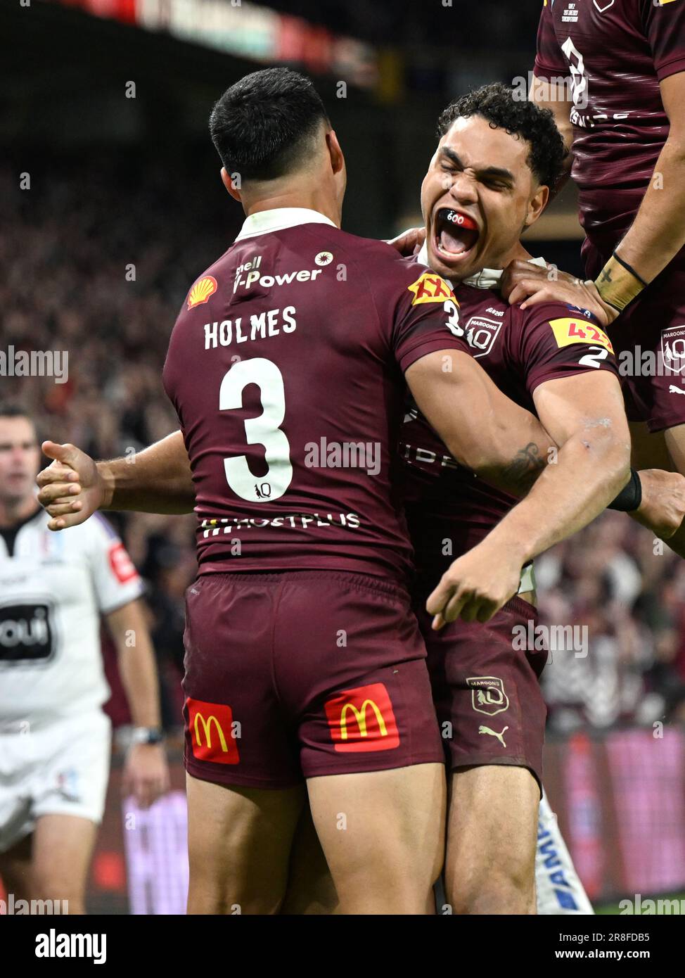 Brisbane, Australia. 21st June, 2023. Valentine Holmes (left) of the ...