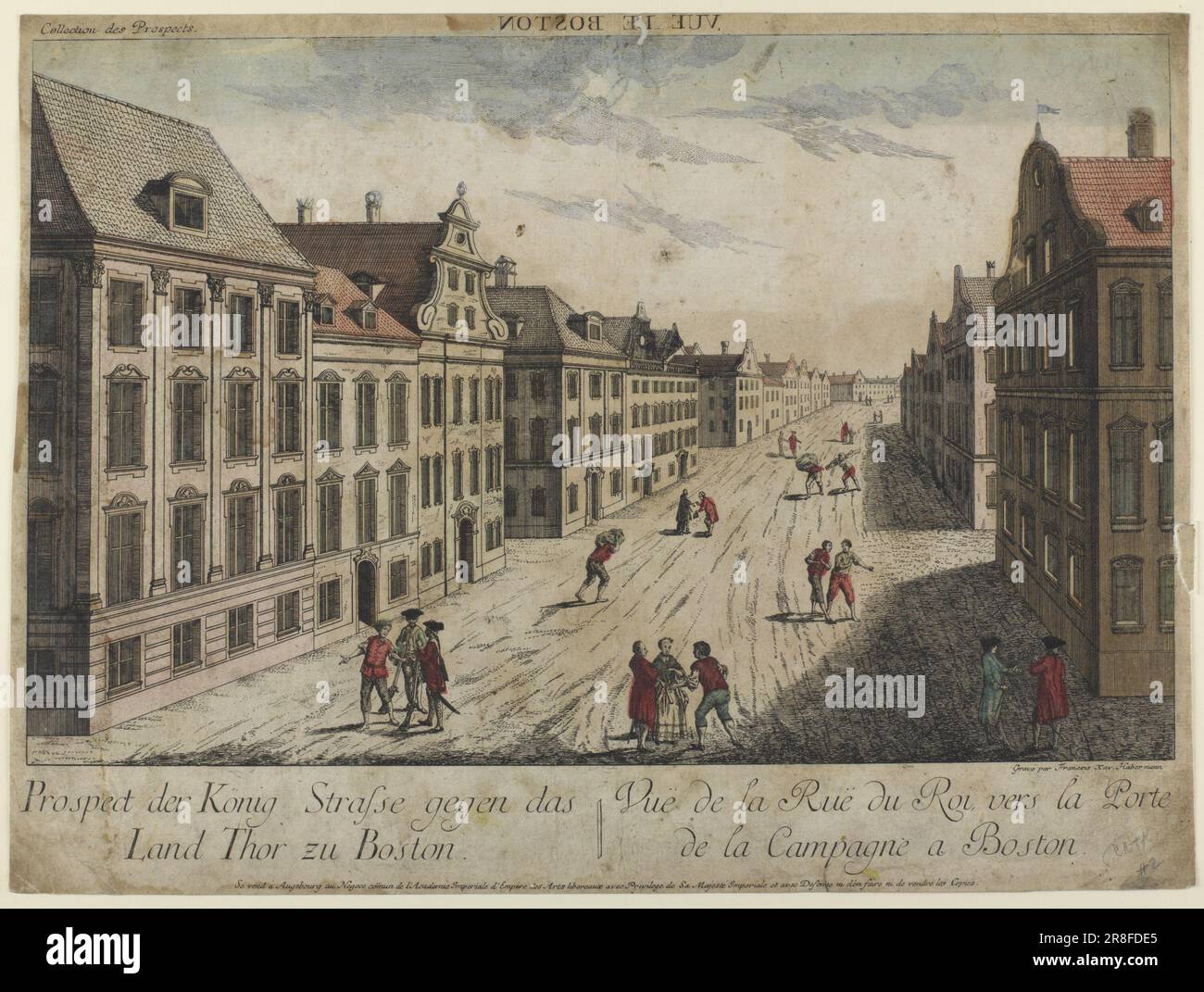 Vue de la Rue du Roi--Boston (1776) [] by Franz Xaver Habermann, German ...