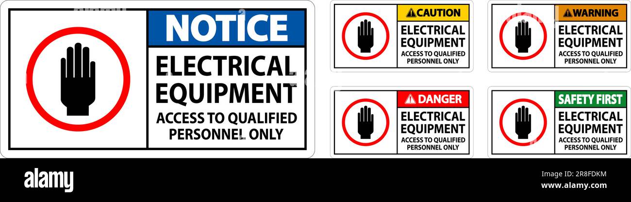Danger Sign Electrical Equipment Authorized Personnel Only Stock Vector ...