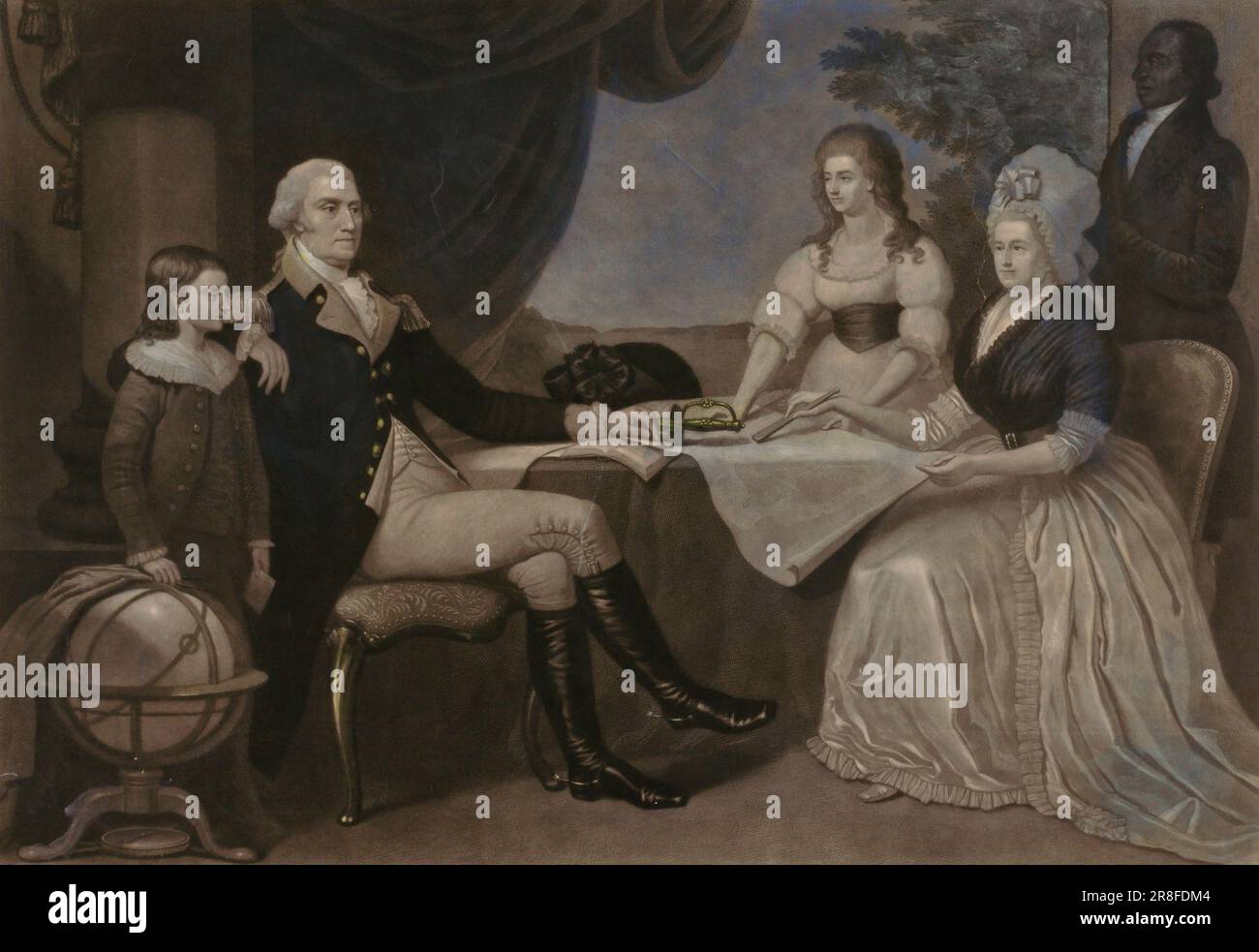 George Washington and His Family ca. 1865 by John Sartain, born London ...