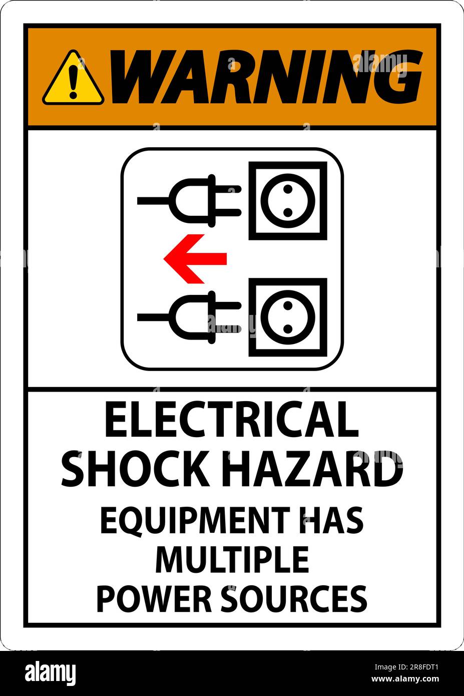 Warning Sign Electrical Shock Hazard, Equipment Has Multiple Power ...