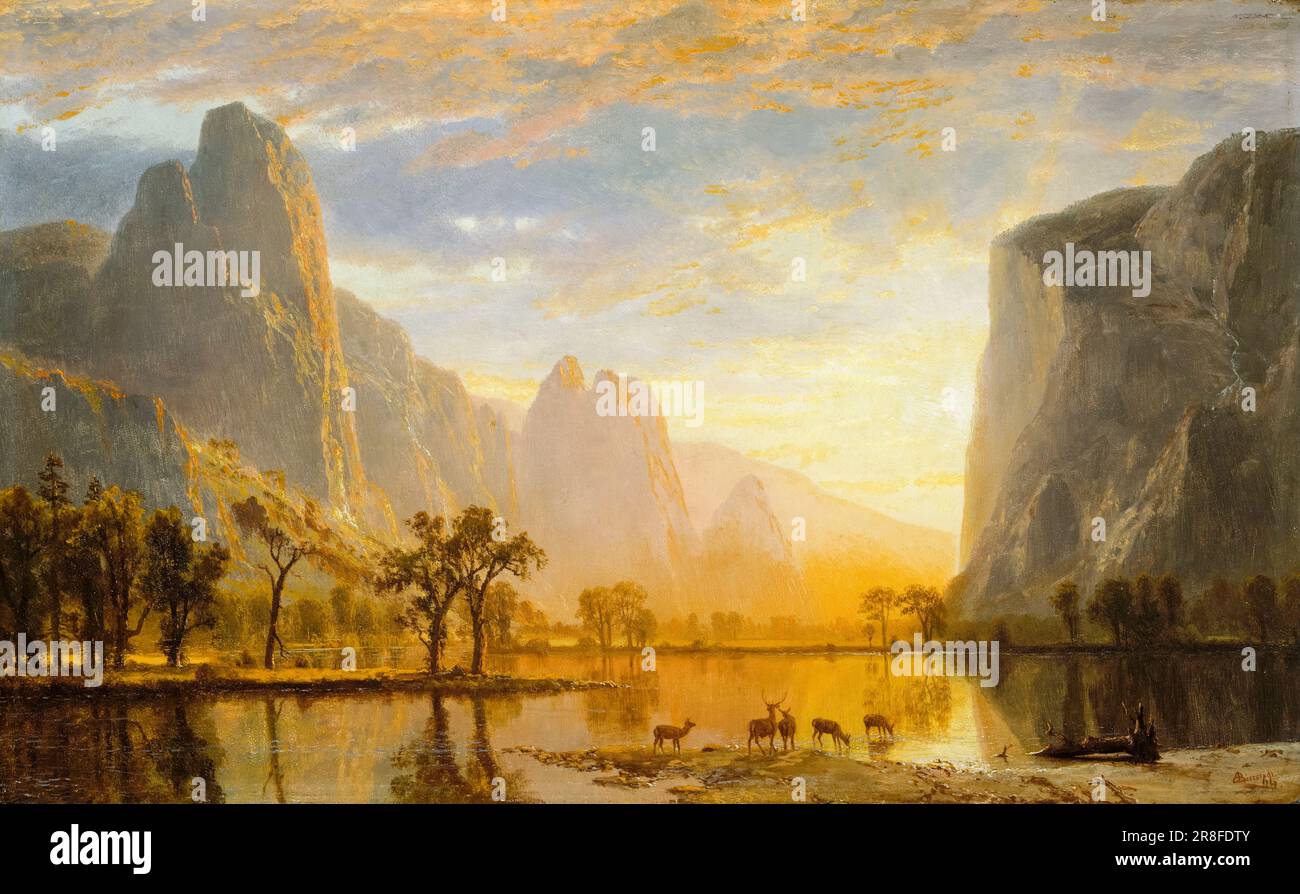 Albert Bierstadt, Valley of the Yosemite, landscape painting in oil on ...
