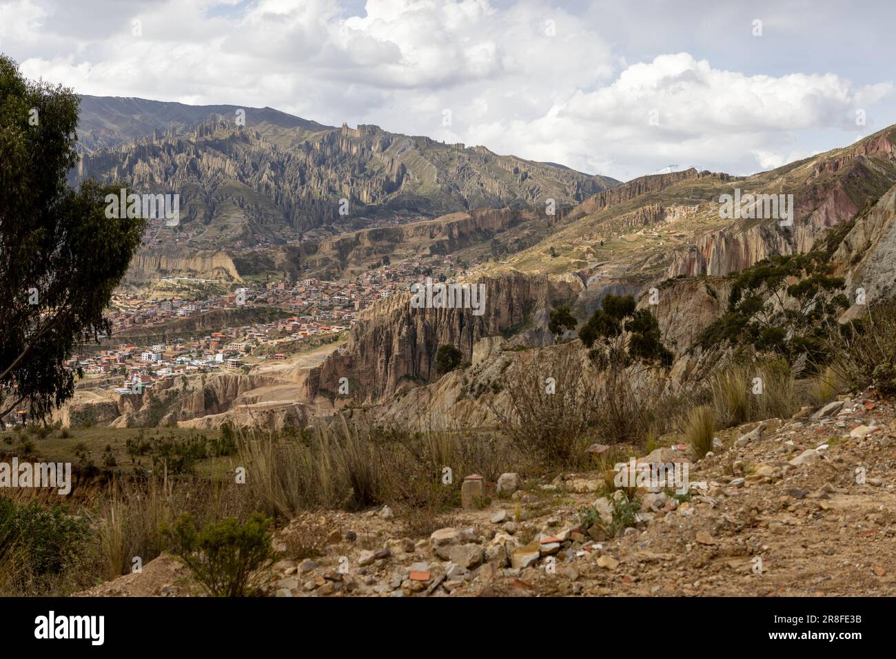 Scenic landscape at the viewpoint Muela del Diablo and the mountains ...