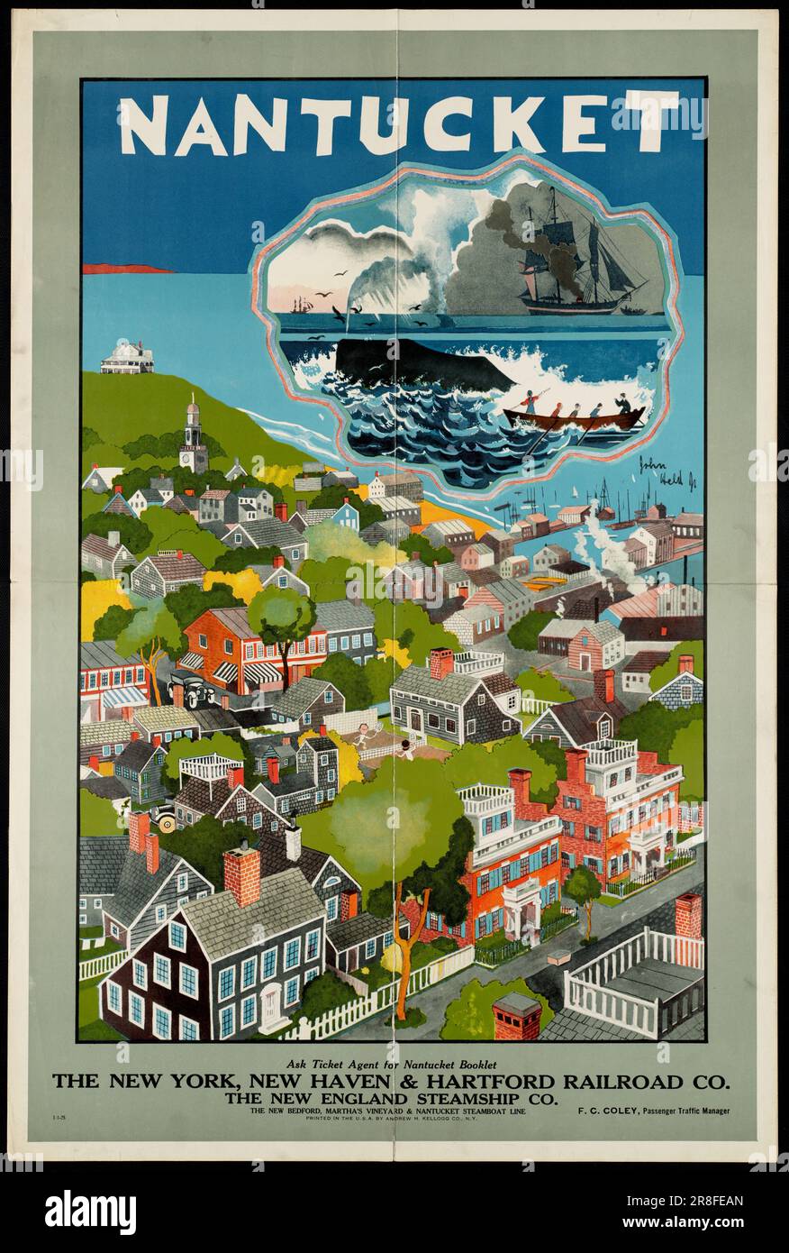 Vintage Poster promoting tourism in Nantucket Stock Photo - Alamy
