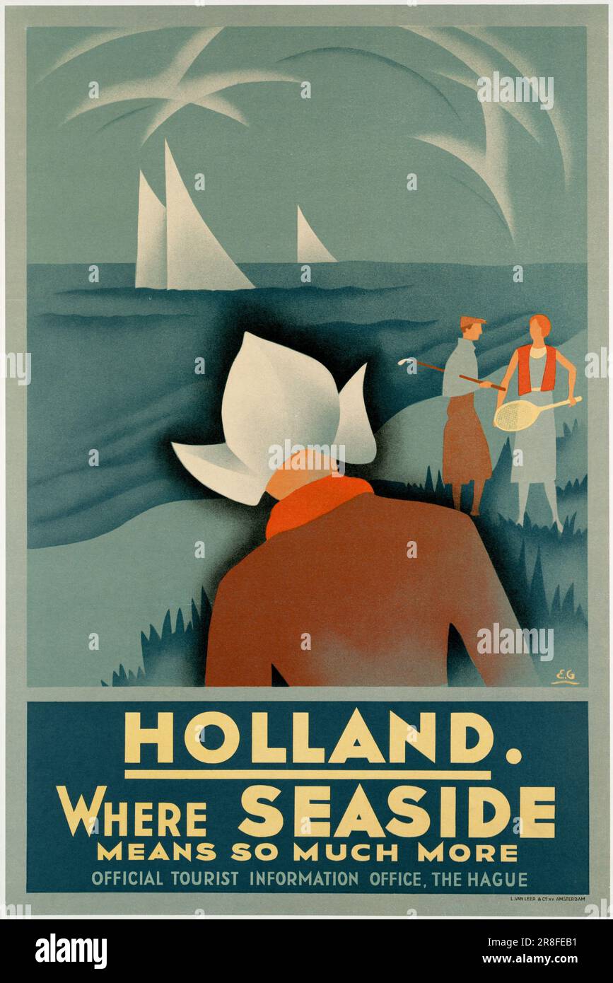 Holland. Where seaside means so much more Back of a woman wearing ...