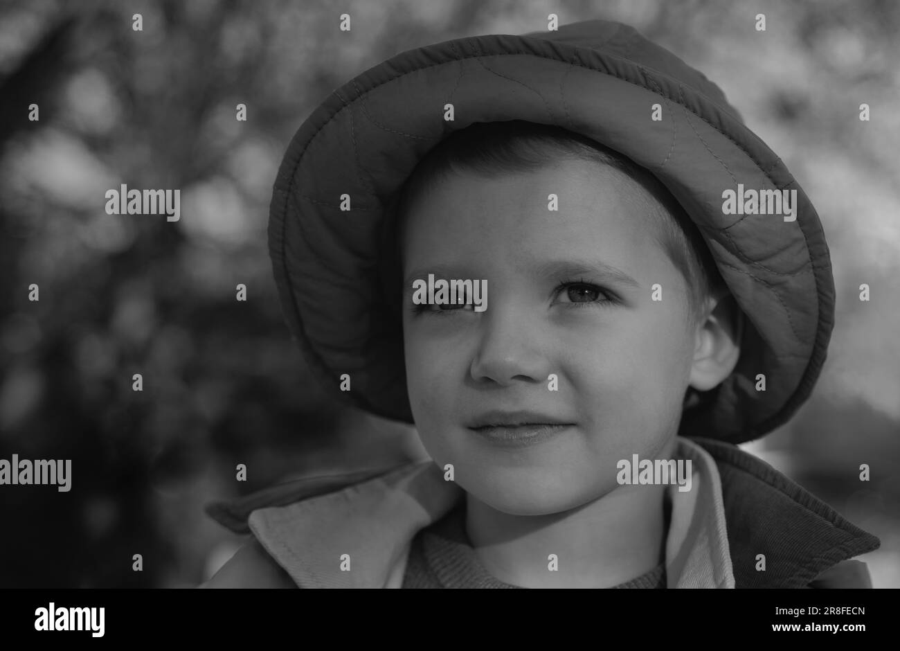 Kids play in autumn park. Children portrait with yellow leaves. Child ...