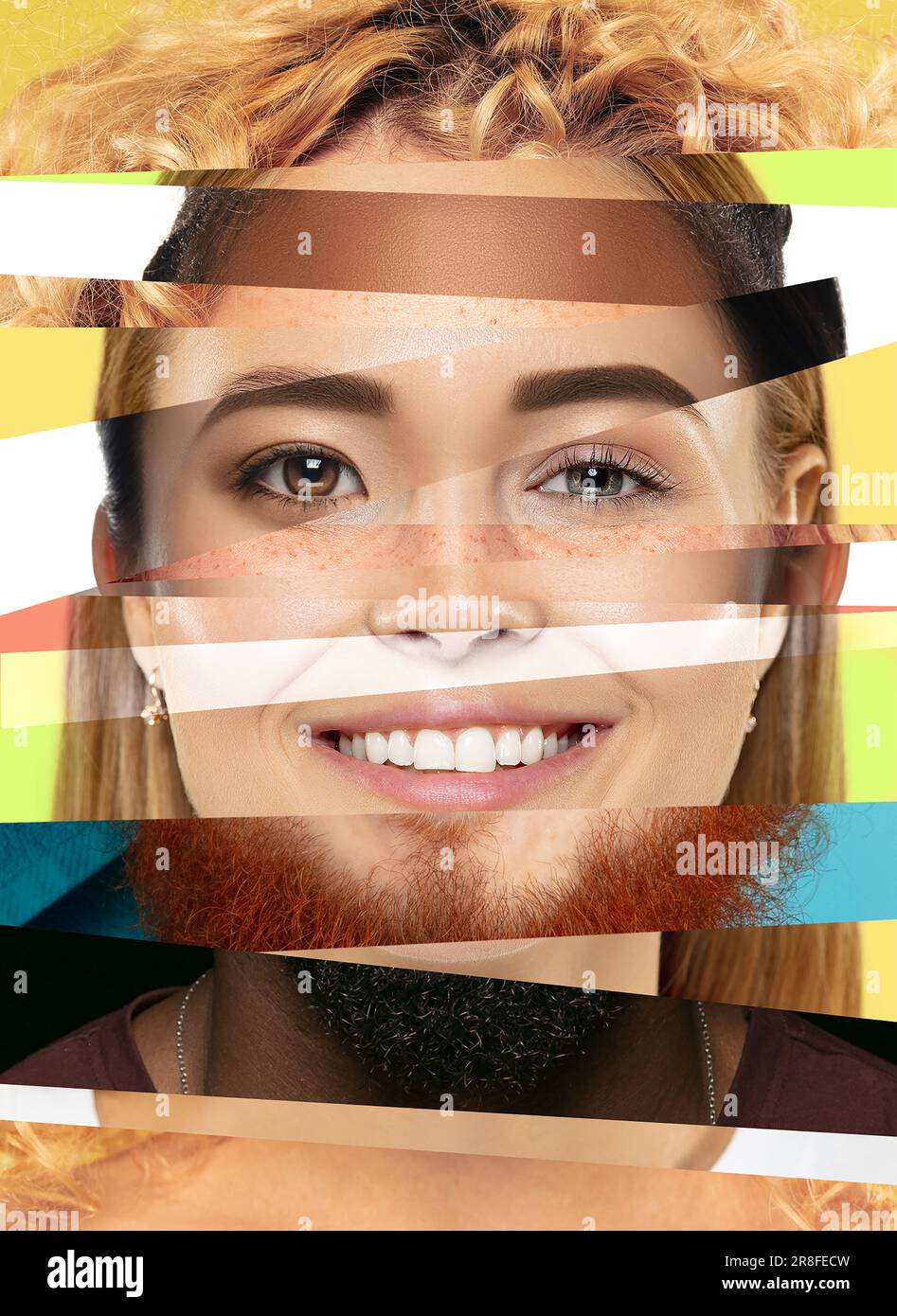Human face made from portrait of different people Stock Photo - Alamy