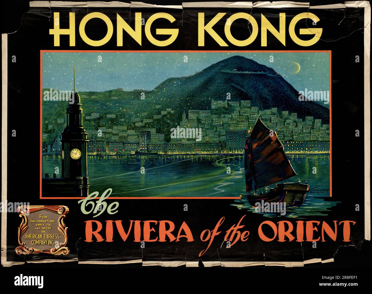 Vintage Travel Poster promoting tourism in Hong Kong. The Riviera of ...