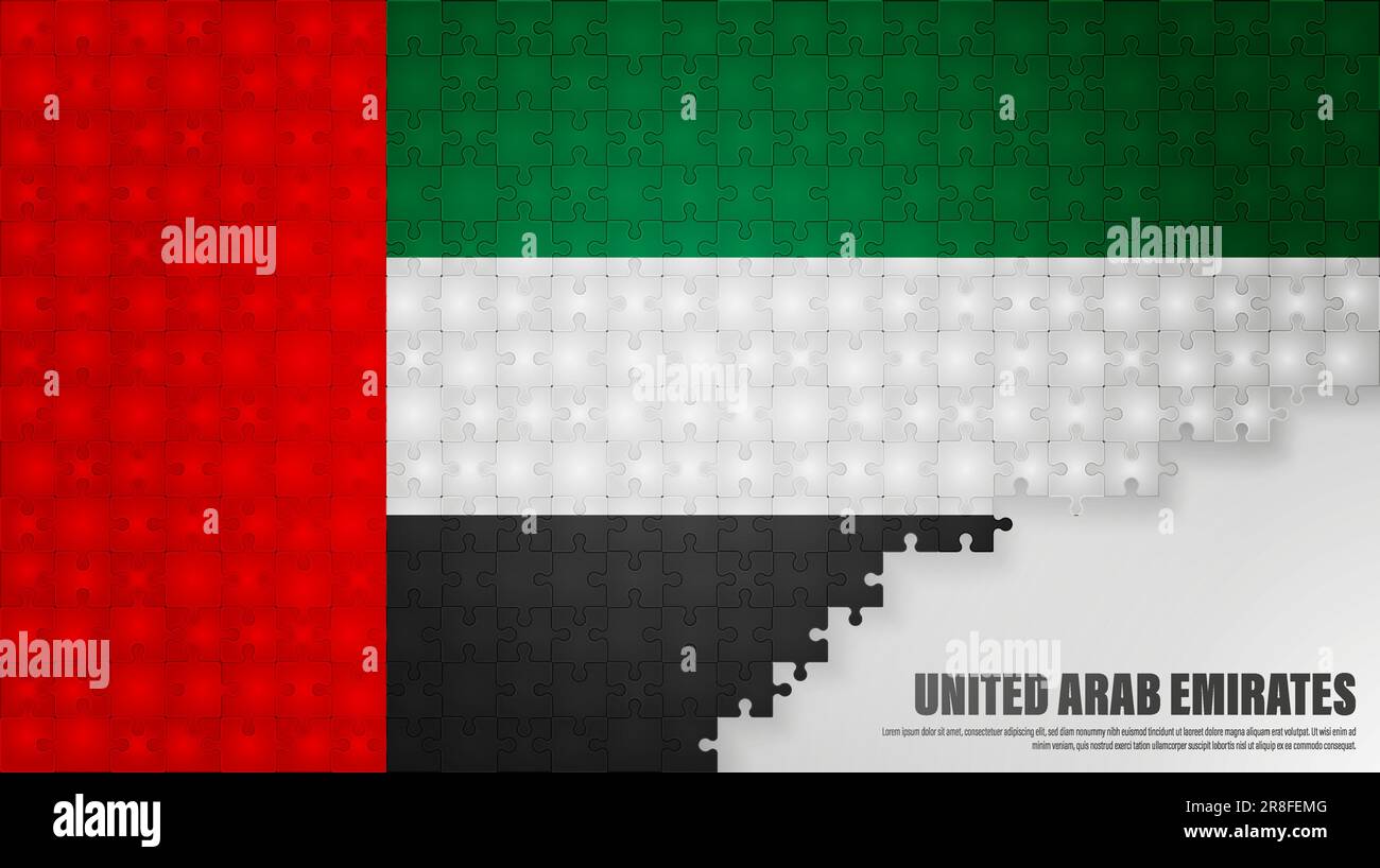 EAU jigsaw flag background. Element of impact for the use you want to ...