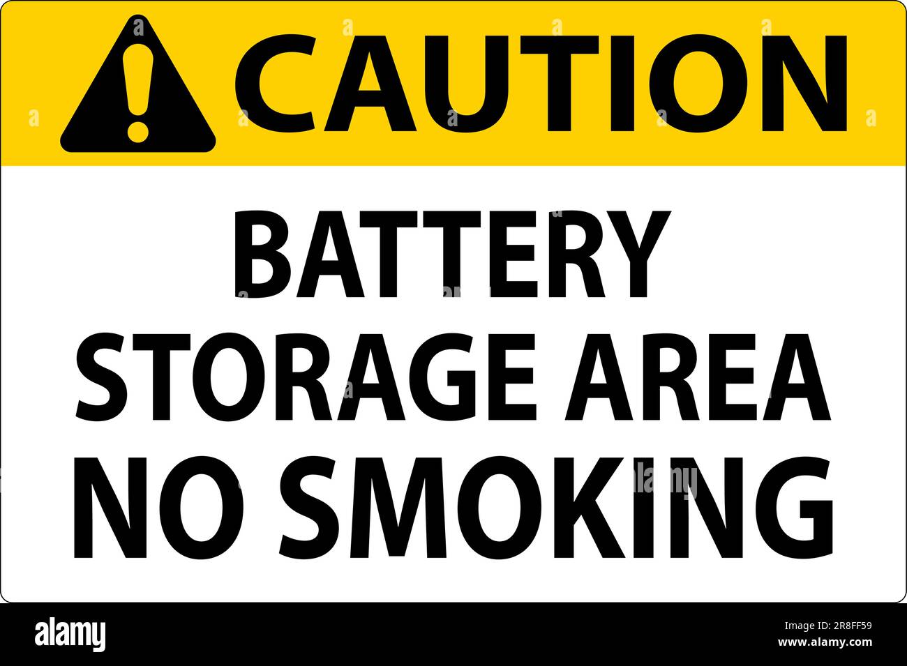 Caution Sign Battery Storage Area No Smoking Stock Vector Image & Art ...