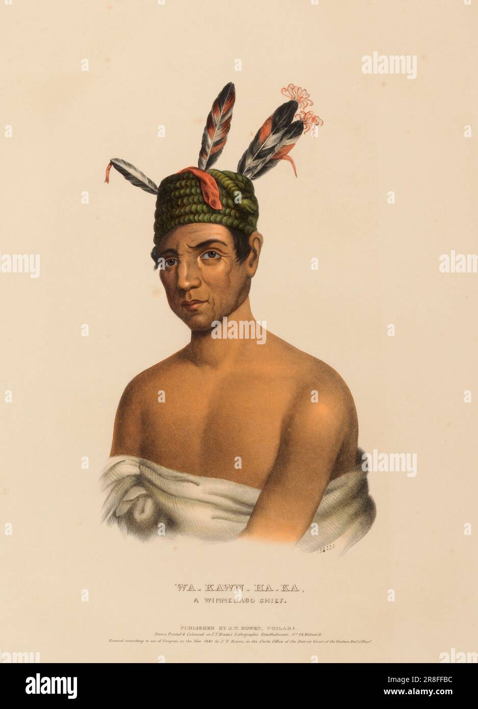 WA-KAWN-HA-KA, A WINNEBAGO CHIEF., from History of the Indian Tribes of ...