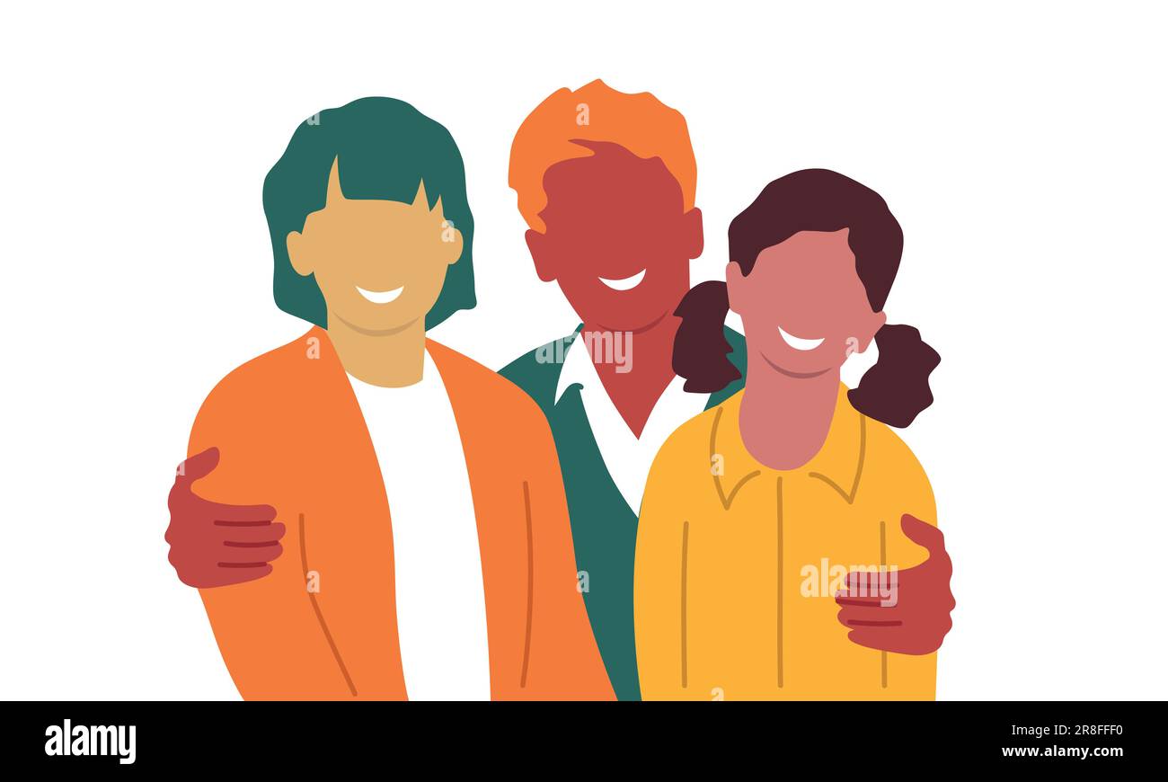 Happy family. Mom, dad, daughter. Flat vector illustration Stock Vector ...