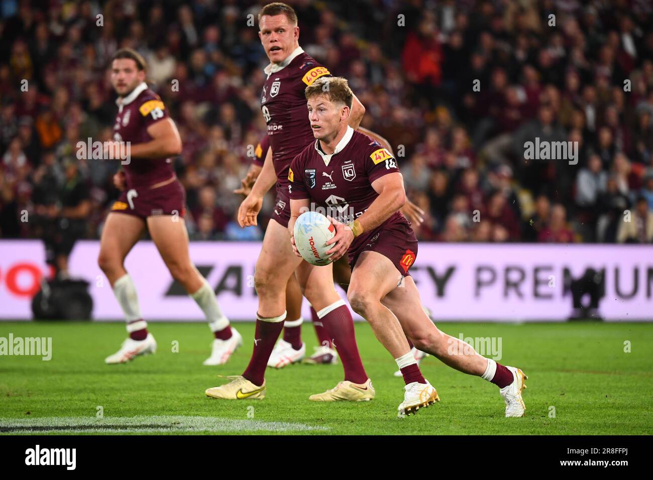 Brisbane, Australia. 21st June, 2023. Harry Grant of the Maroons during ...