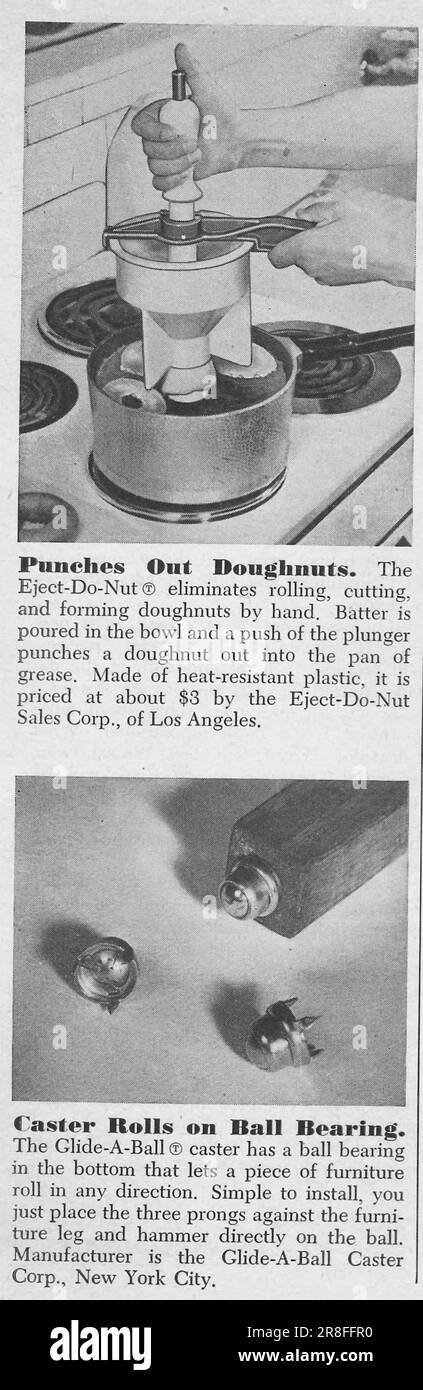 Eject-Do-Nut punches out doughnuts, Glide-A-Ball caster with ball ...