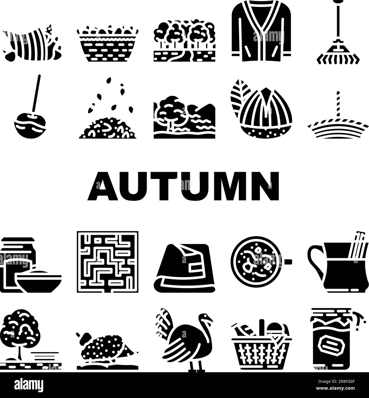 Bright fall leaves autumn sale Black and White Stock Photos & Images ...