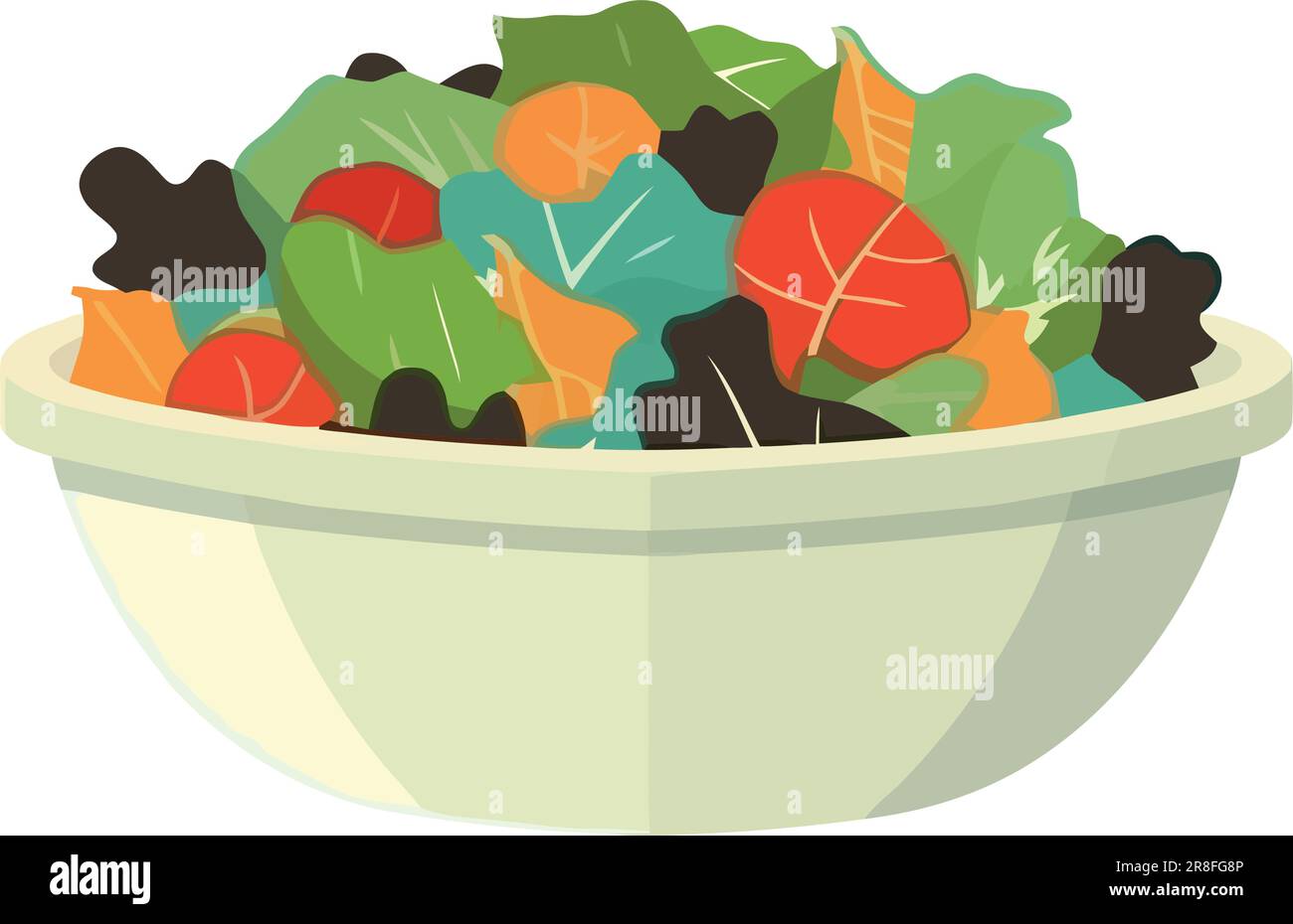 organic vegetable salad, healthy gourmet meal Stock Vector Image & Art ...