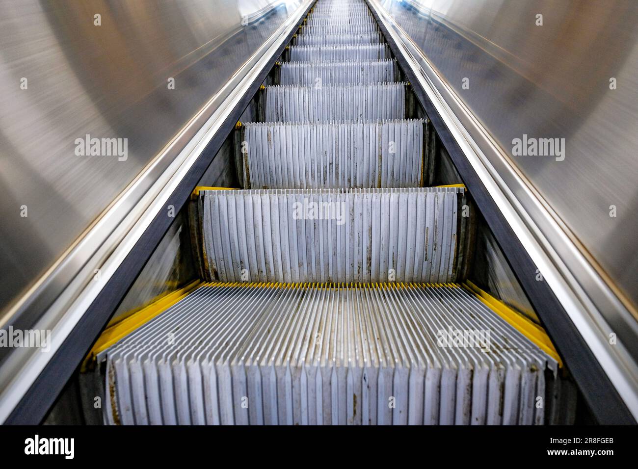Detail of some steps of an escalator Stock Photo - Alamy