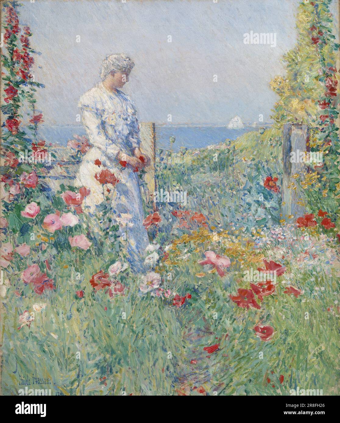 In the Garden (Celia Thaxter in Her Garden) 1892 by Childe Hassam, born ...