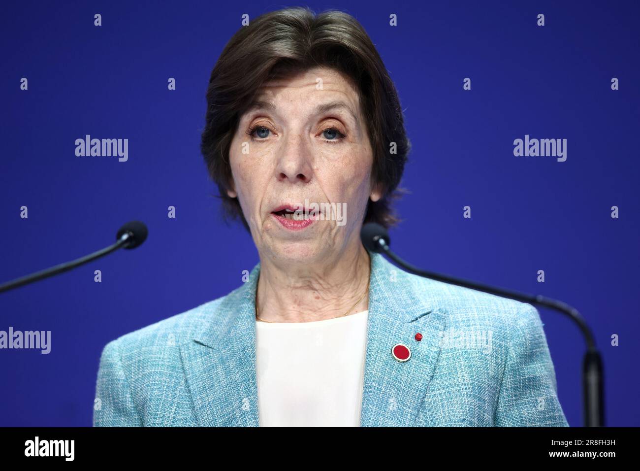 France's Foreign Minister Catherine Colonna addresses the opening ...