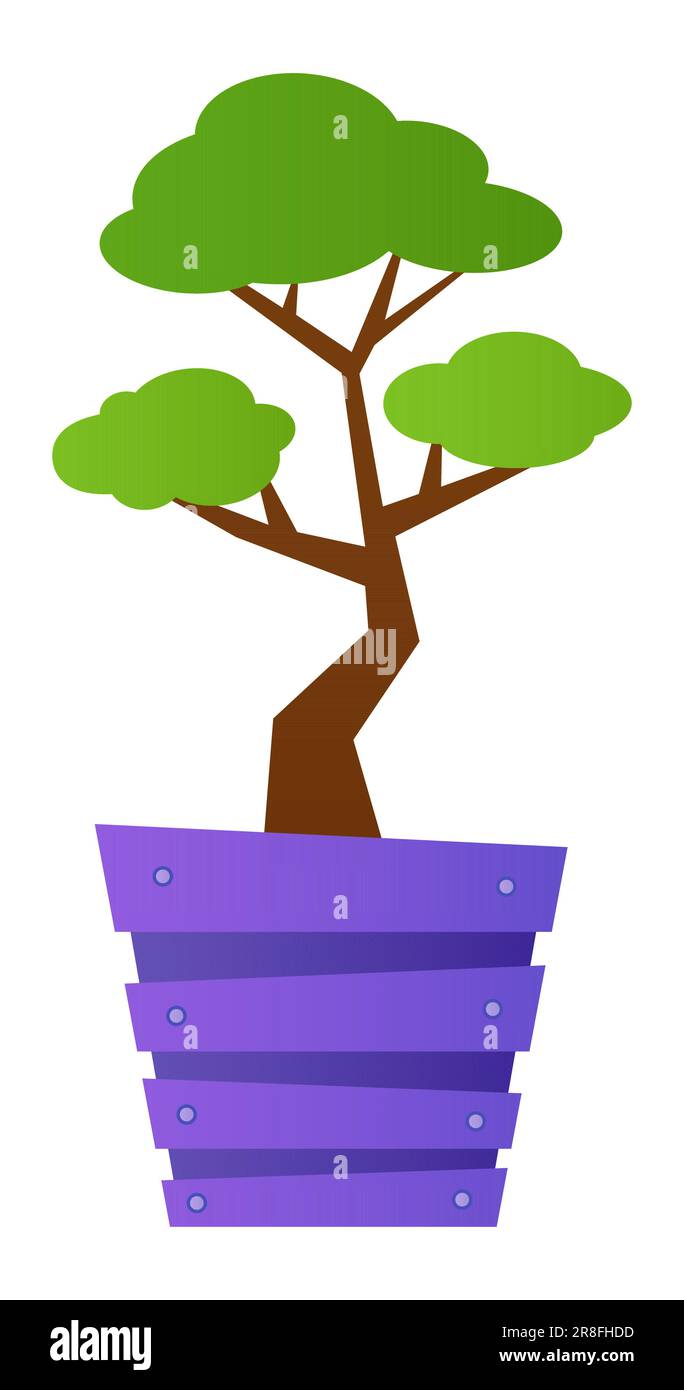 Tree in miniature - modern flat design style single isolated image ...