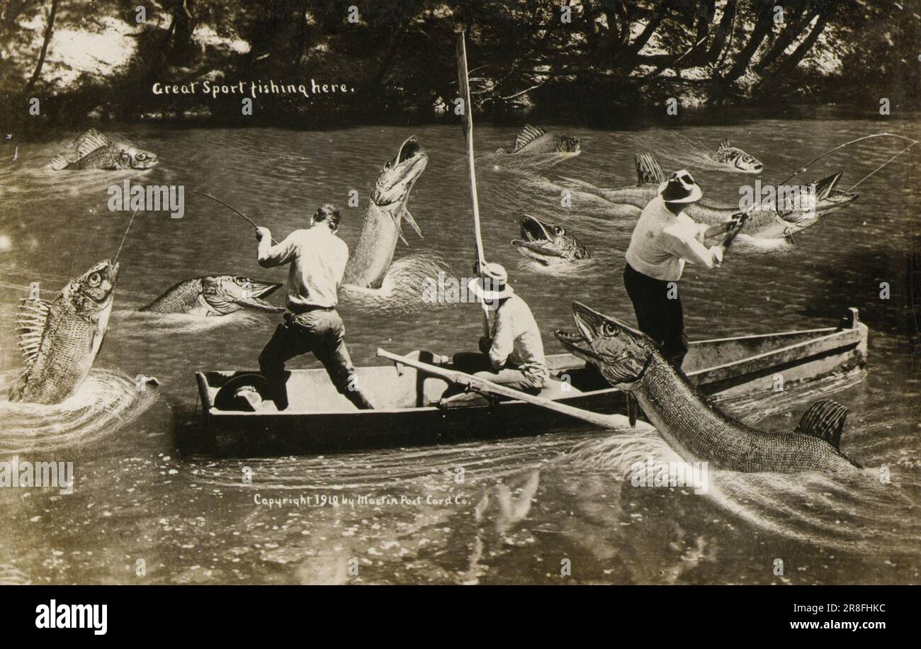 Great Sport Fishing Here ca. 1910s by W. H. Martin, born 1865-died 1940 ...