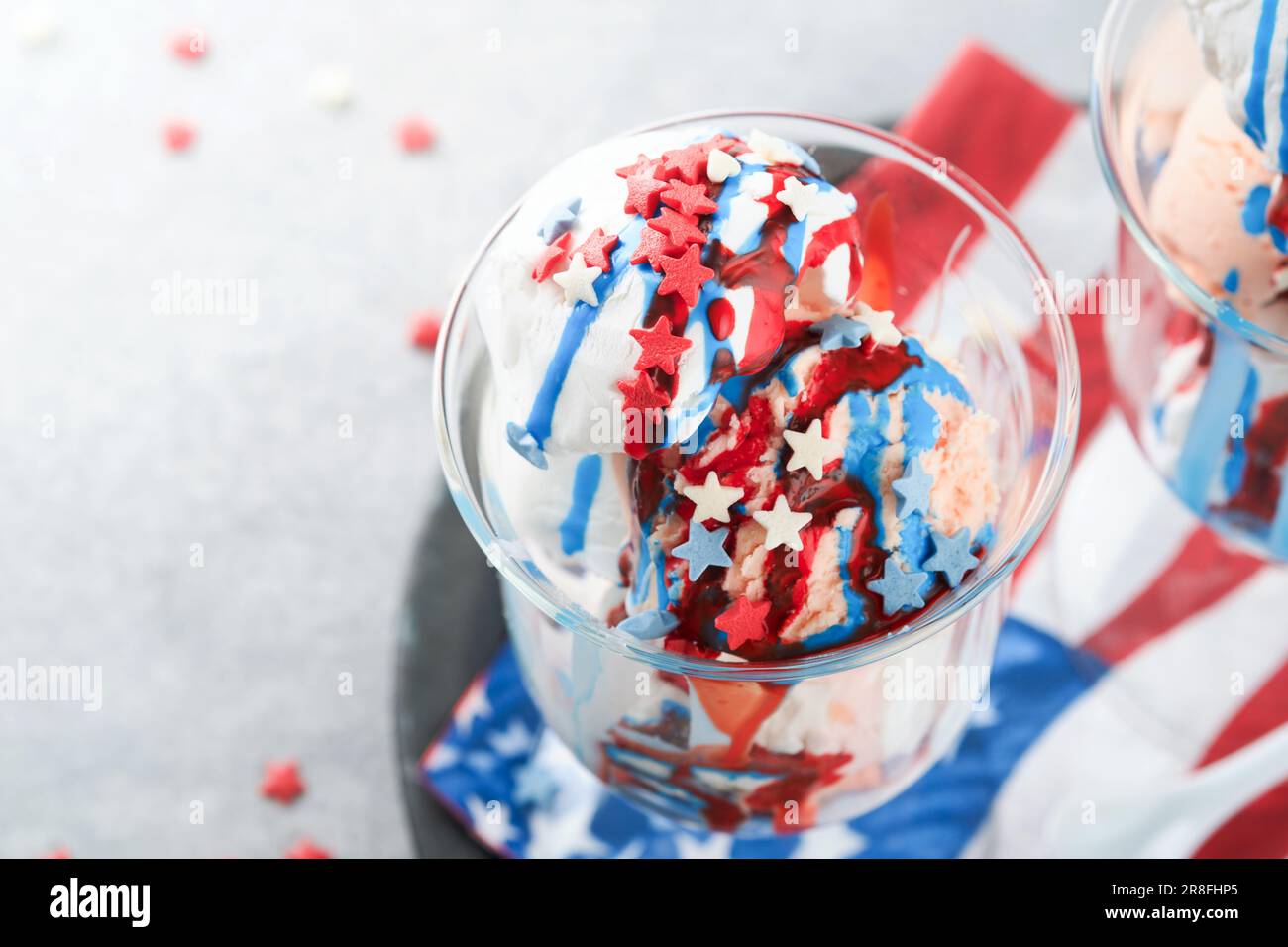 4th of July American Independence Day food or drink. Crazy milkshake ...