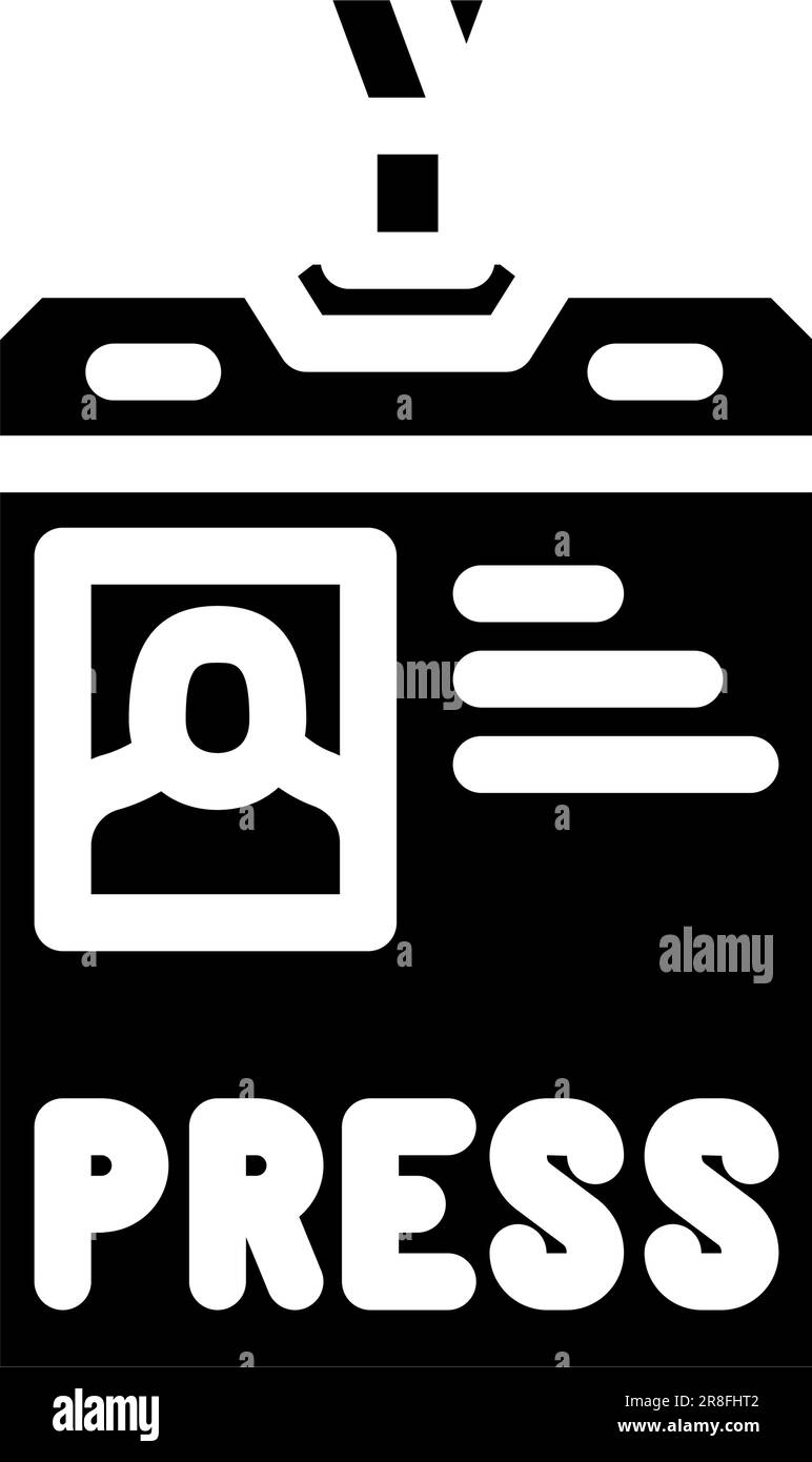 press pass news media glyph icon vector illustration Stock Vector Image ...