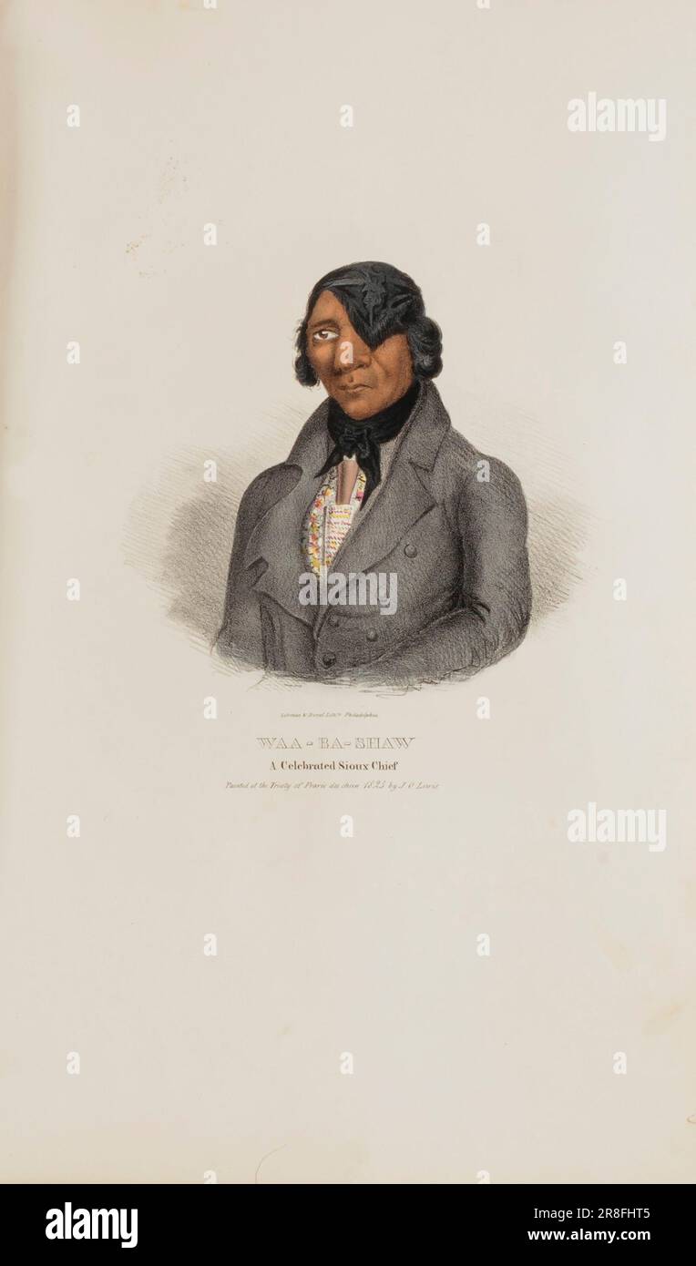WAA-BA-SHAW; A Celebrated Sioux Chief, from The Aboriginal Portfolio ...