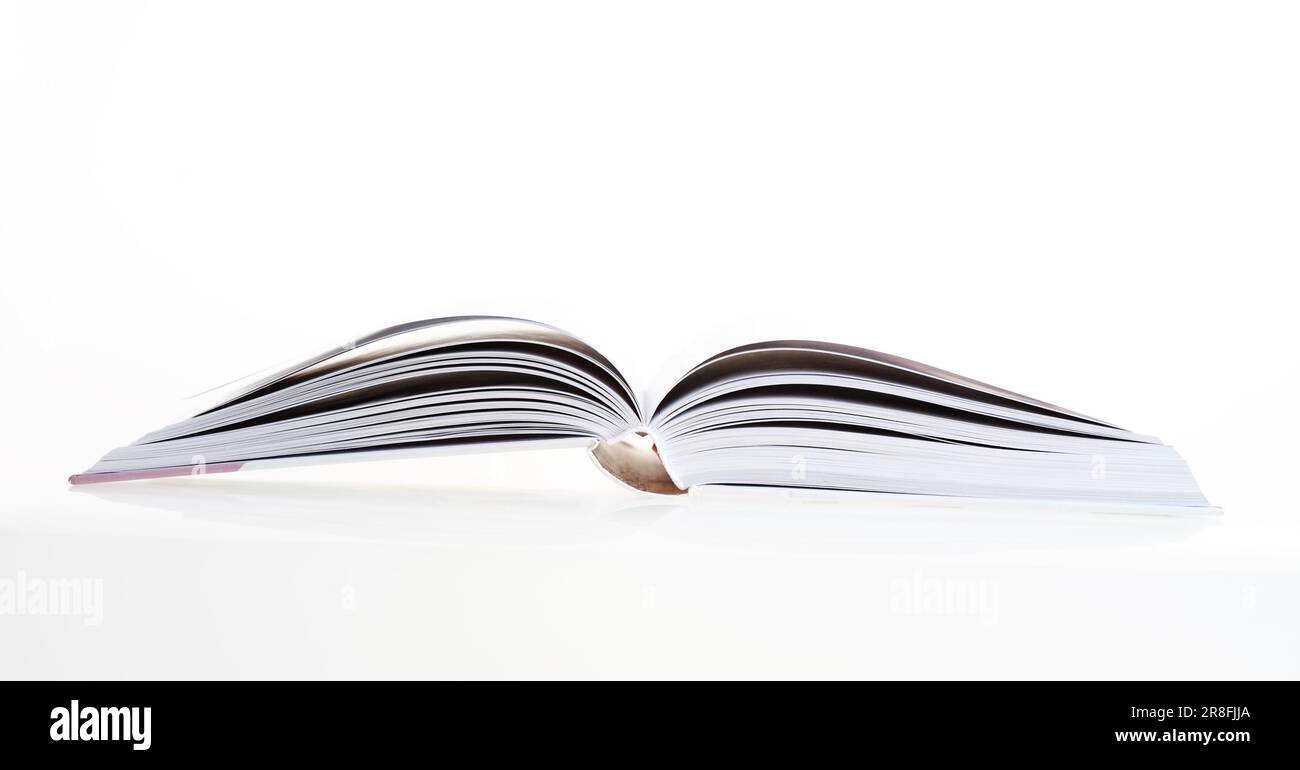 Detail of open book, close-up Stock Photo - Alamy