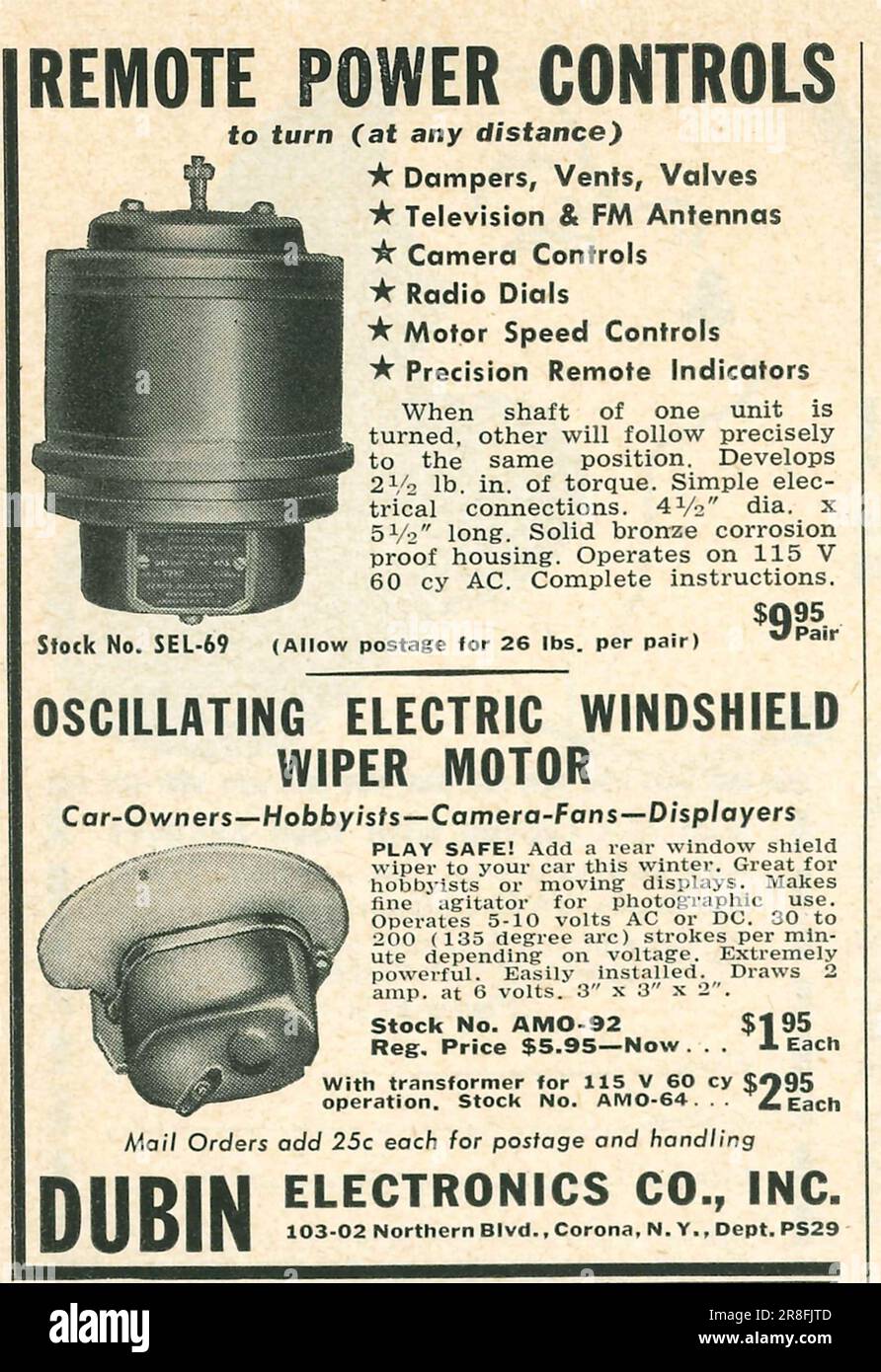 Remote power controls - dempers, vents, valves, electric windshield ...