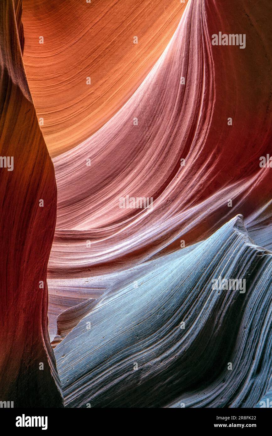 Sand Scoured Rocks in Lower Antelope Canyon Stock Photo - Alamy
