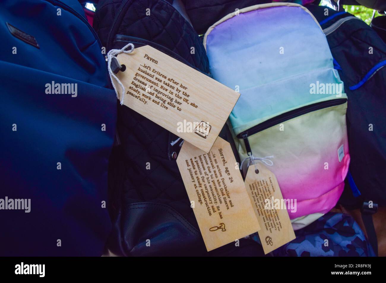 London, England, UK. 21st June, 2023. Bags Of Hope installation from ...