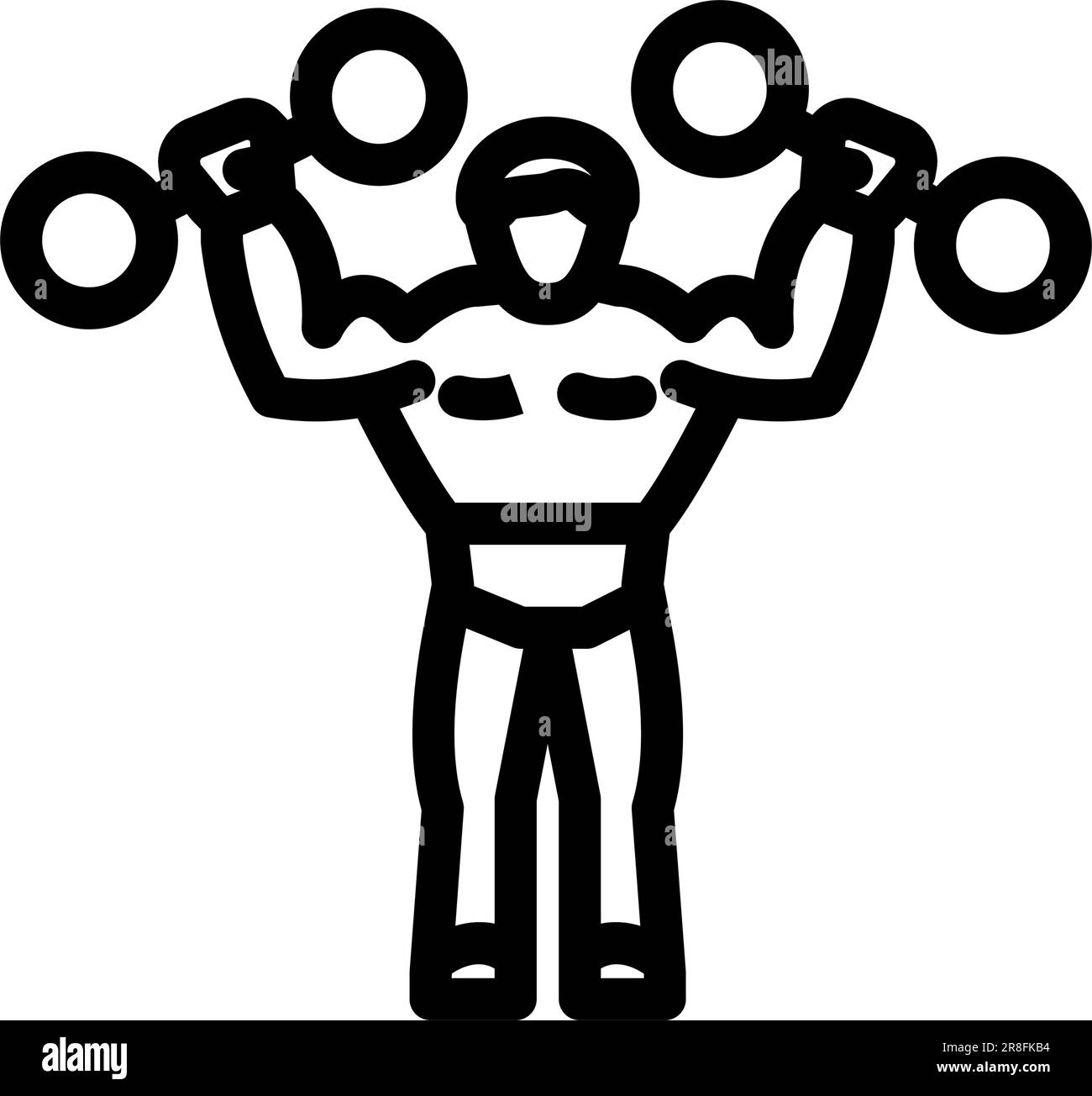 circus strongman carnival show line icon vector illustration Stock ...