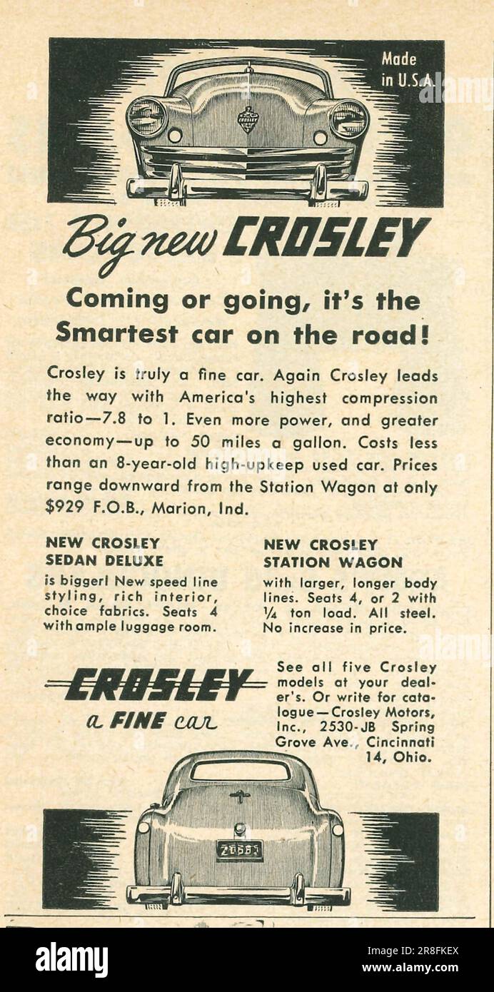 Crosley ads hi-res stock photography and images - Alamy