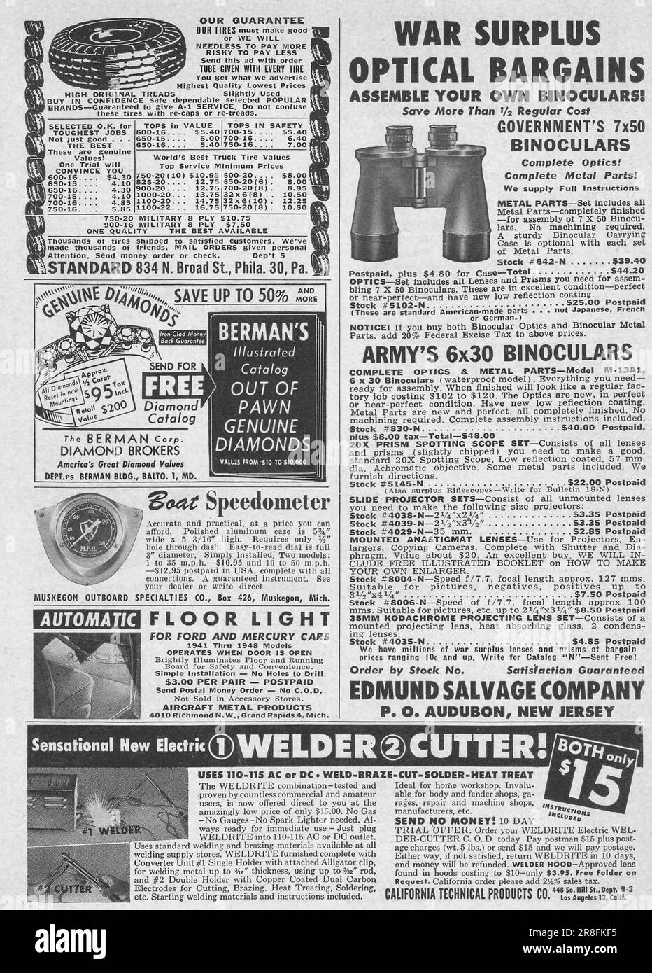 Advertising page in a Popular Science magazine, USA, February 1949 ... Advertising page in a Popular Science magazine, USA, February 1949 ...
