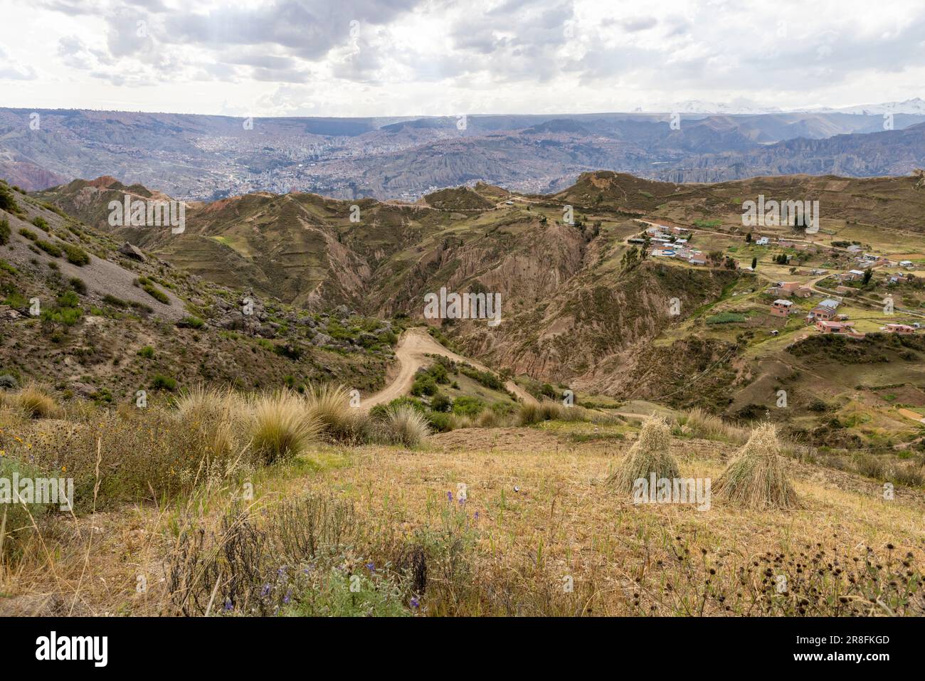 Scenic landscape at the viewpoint Muela del Diablo and the mountains ...
