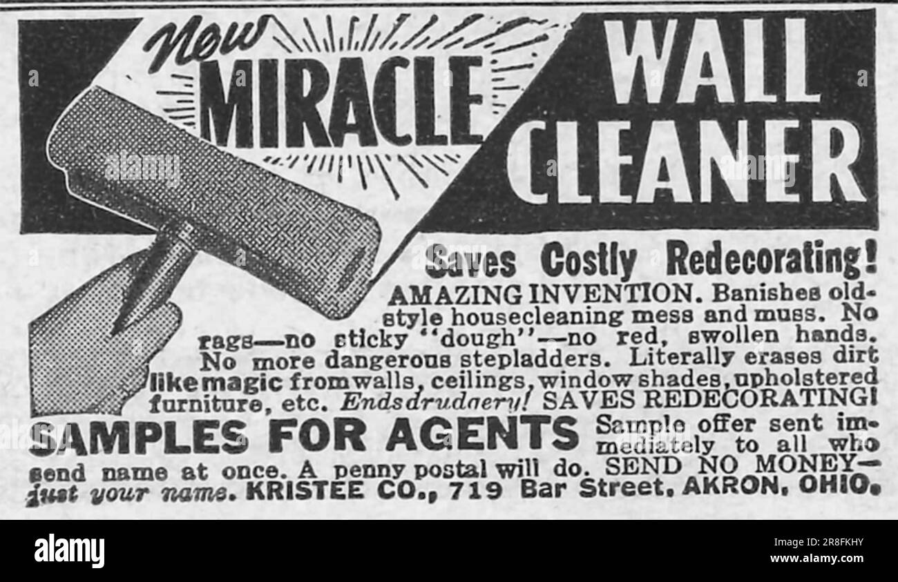 Miracle wall cleaner redecorating housecleaning advert in a magazine ...
