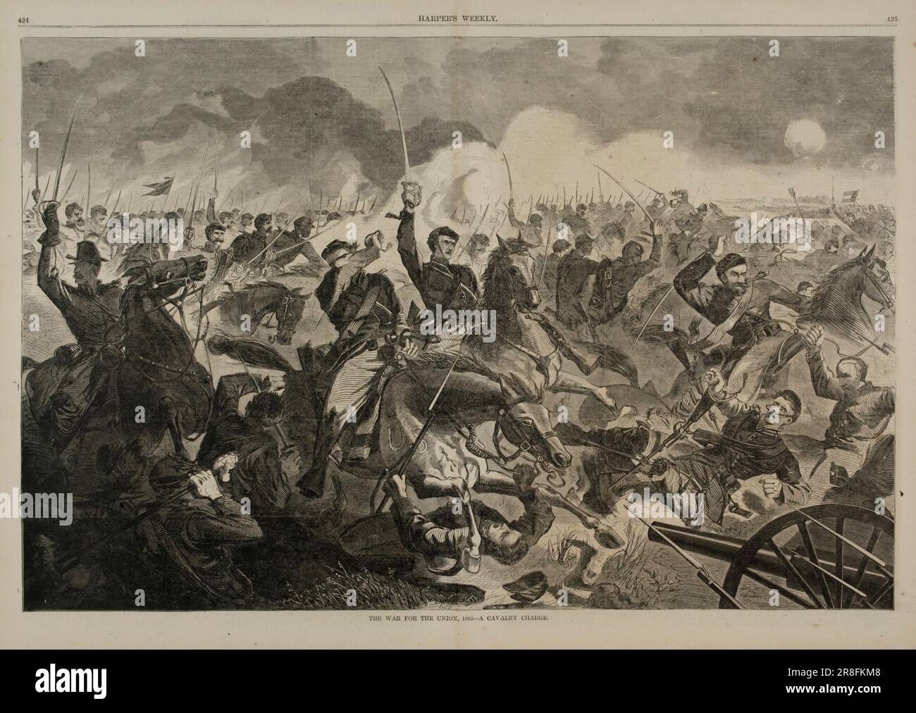 The War for the Union 1862--A Cavalry Charge, from Harper's Weekly ...