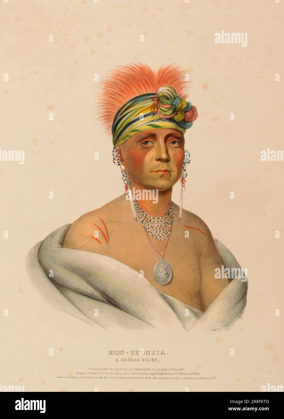 MON-CHONSIA. A KANSAS CHIEF., from History of the Indian Tribes of ...