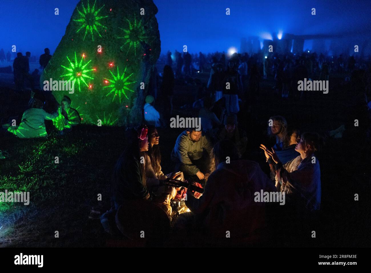 Spiritually-minded revellers celebrate the summer Solstice (mid-summer ...